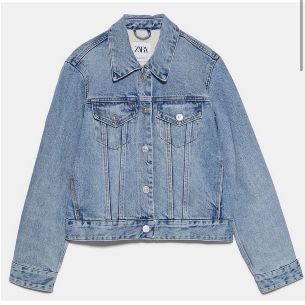 Zara Sherpa Lined Denim Jacket - Gem